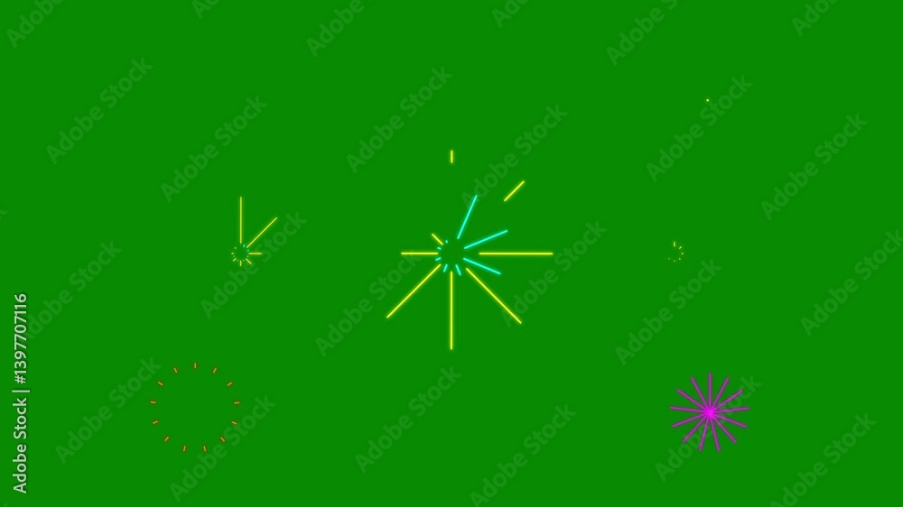 Circle Burst Explosion with Fireworks Effect and Transparent Background ...