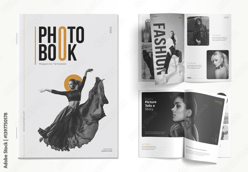 Photobook Magazine Template Stock Template | Adobe Stock
