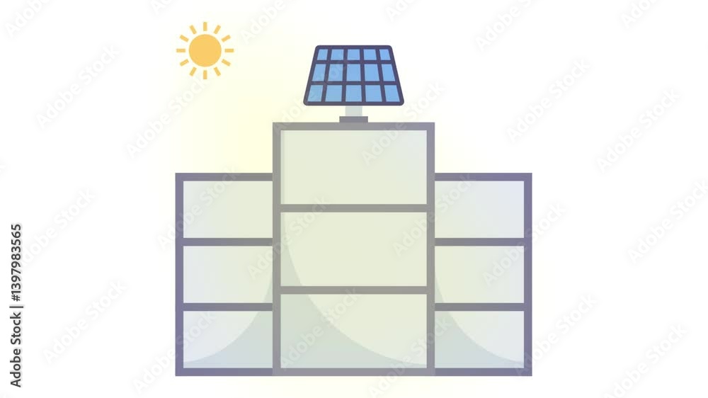Vertical farming Equipped with Solar Energy animation, indoor Plant ...