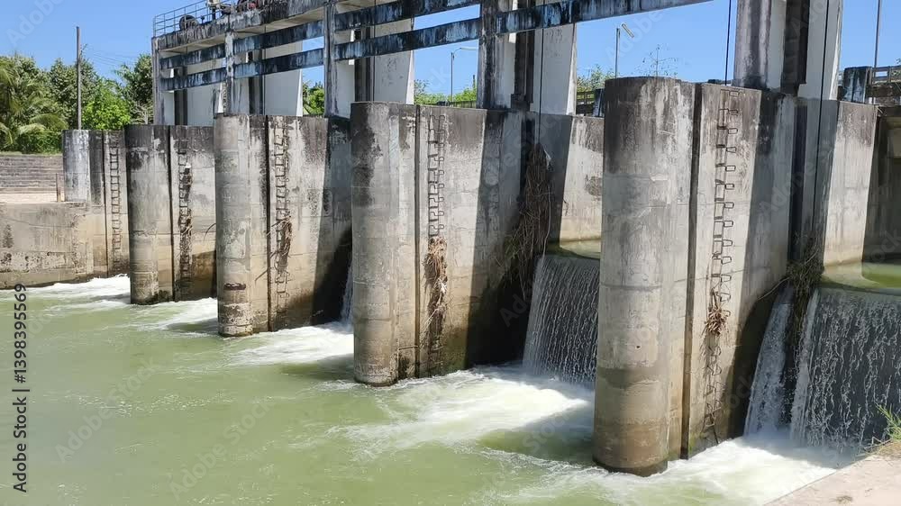 Water Gate Structure: A sturdy water gate structure, meticulously ...
