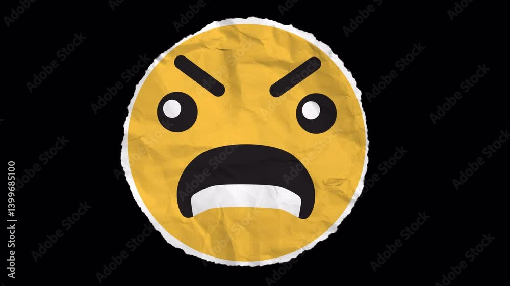 Angry emoji with crumpled texture, perfect for illustrating frustration ...