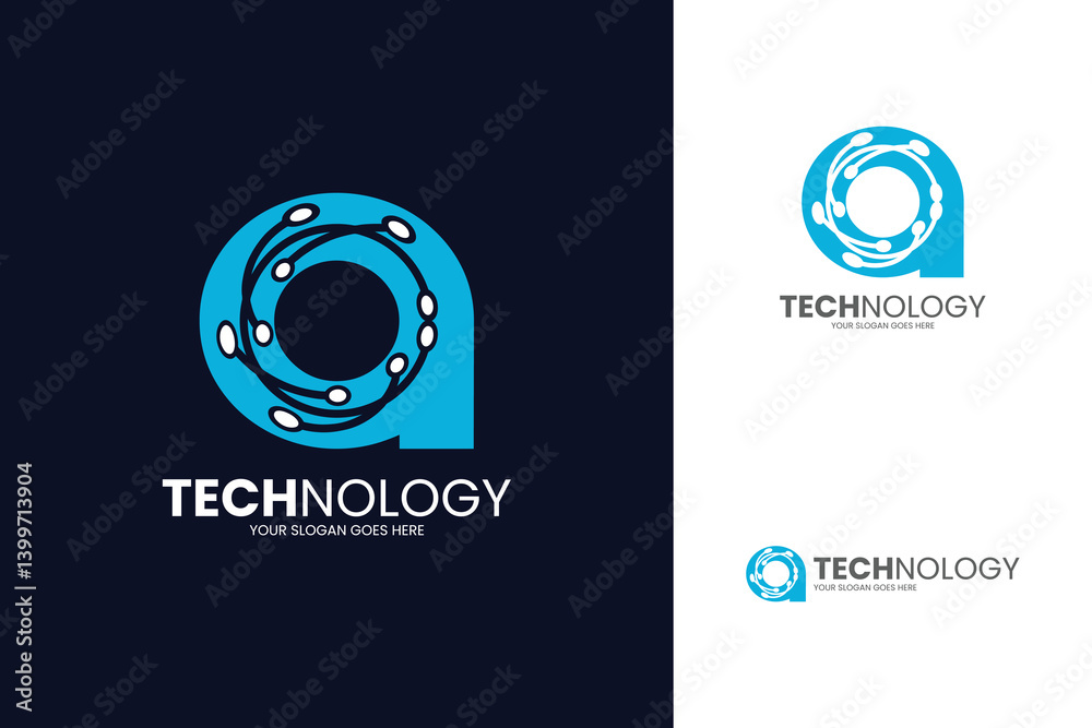 Letter A Tech Logo Design Modern Lettermark Branding Template Stock ...
