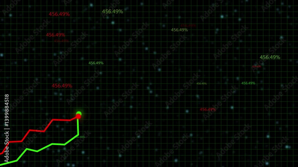 Growing line chart graph, business development competition concept ...