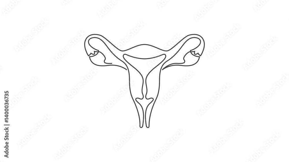 Animated outline icon. Healthcare body part collection. Female ...
