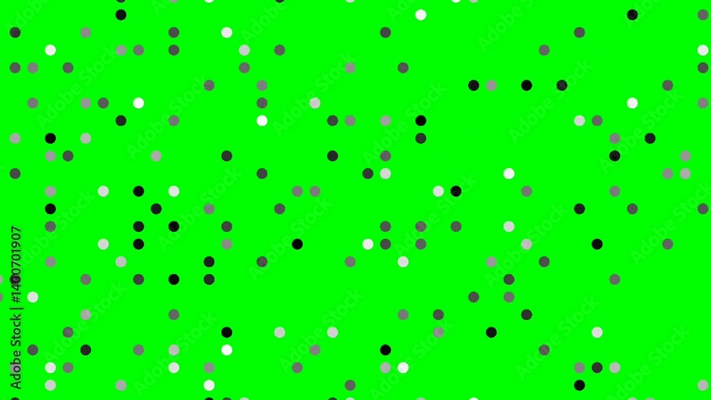 Mixed Color Dots Animation (Black, White, Gray) on Green Screen ...