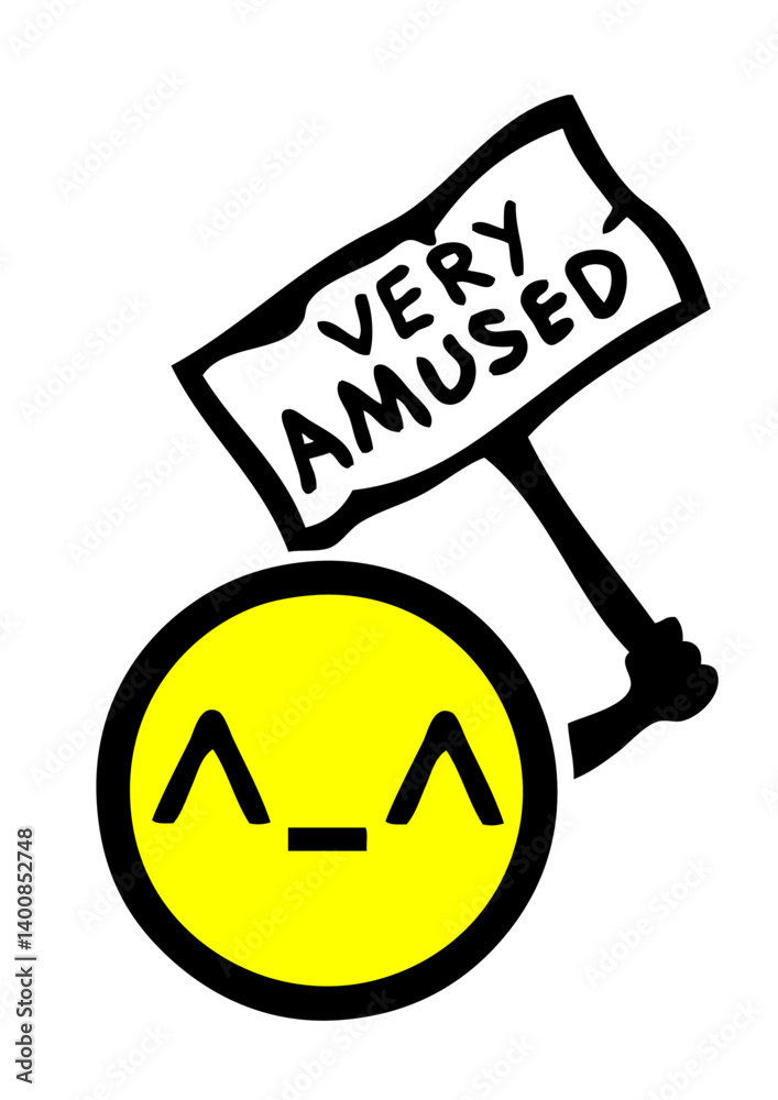Poster very amused tres smiley pancarte symbol caractere – Wall Art ...