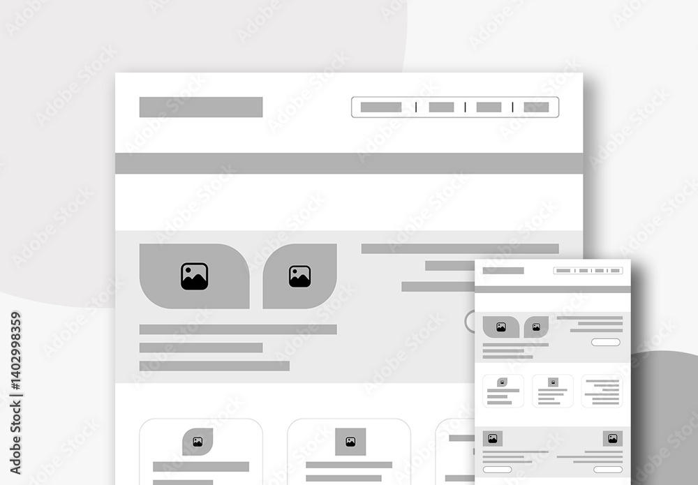 Wireframe Template Layout Stock Template | Adobe Stock