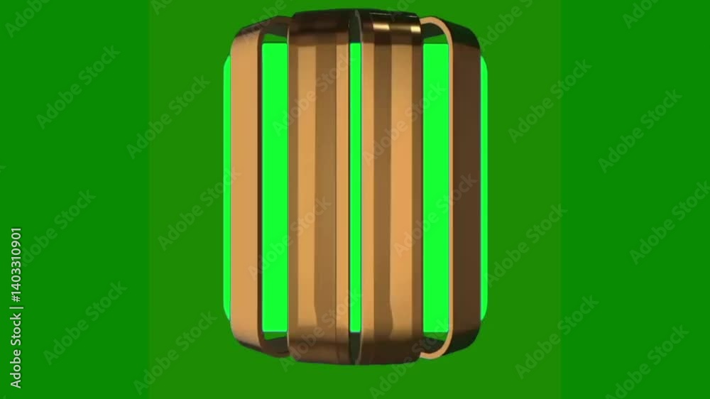 Frame box open loop animation green screen 2 in 1 round corners chroma ...