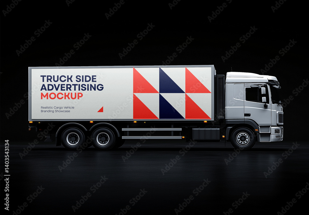Truck Side Advertising Mockup for Cargo Vehicle Branding — High ...