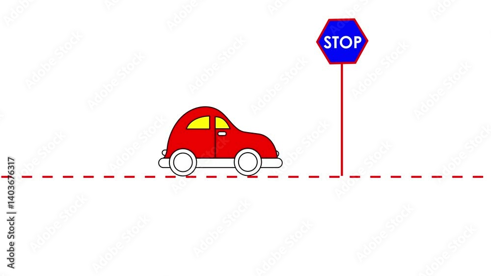 Traffic signal stop sign animation. Stop road sign simple design ...