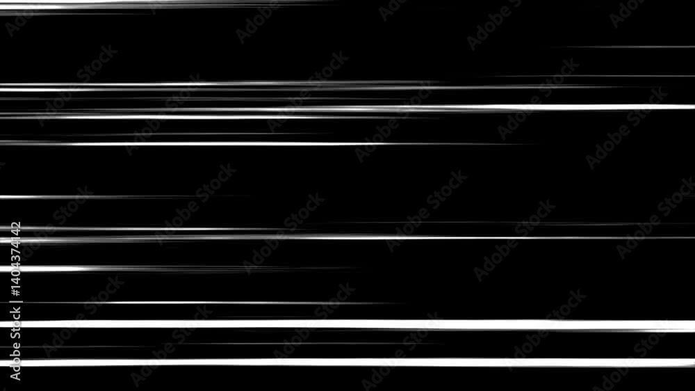 Horizontal line motion graphic with alpha channel. Radial speed or ...