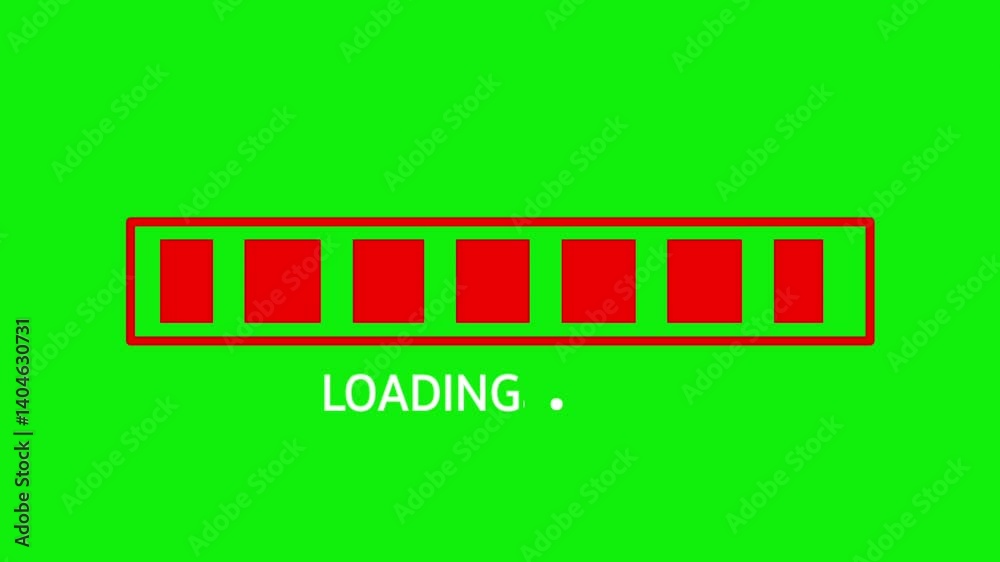 Moving loading animation. Loading Progress Bar Animation on Green Background. Downloading ...