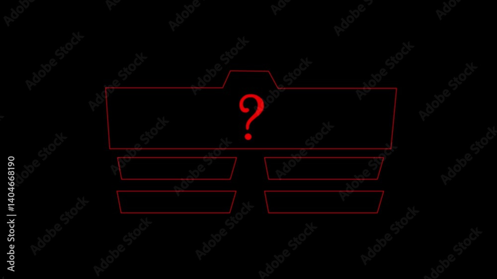 Glowing NEON Abastract Animated quiz template on white background ...