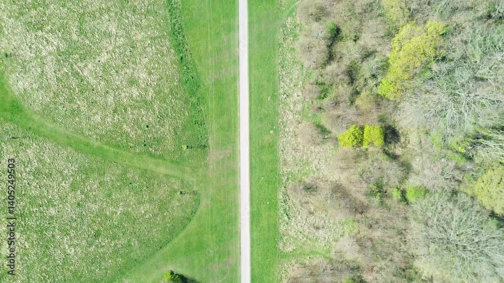 A aerial view of residential and community areas of Arrowe Brooke Park ...