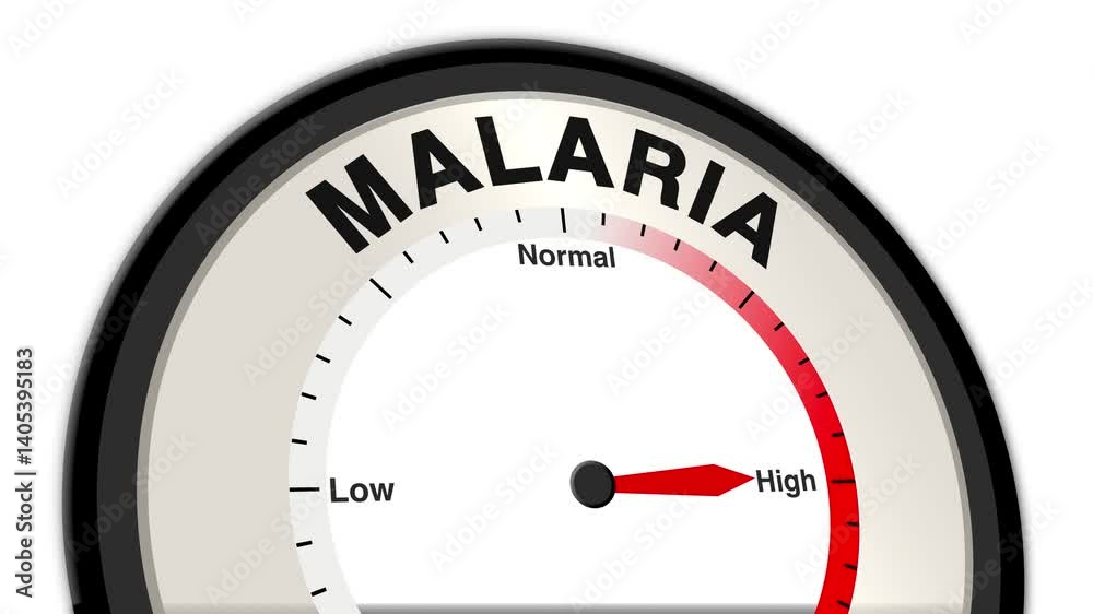 Video Stock Malaria text or word shown with a barometer or tachometer ...