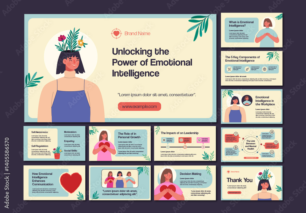 Beige And Red Emotional Intelligence Presentation Slides Stock Template ...