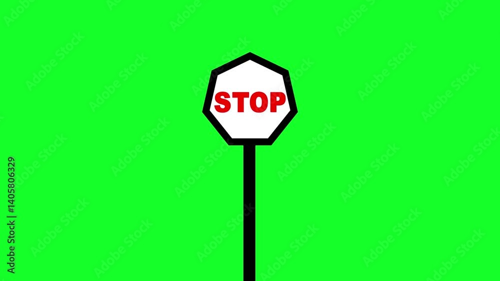 animated stop sign. stop sign icon animation. risk sign. stop hand icon ...