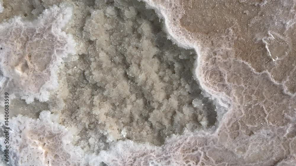 Salt crystals form mesmerizing patterns along coastal water, creating ...