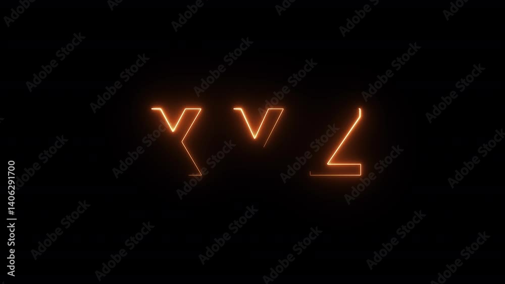 Vidéo Stock Animated Neon Text (A to Z) on black background Neon Letter ...
