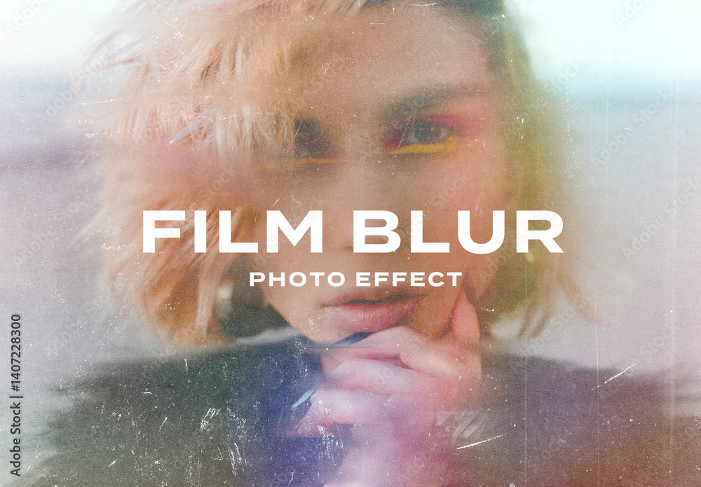 Film Blur Retro Grain Frame Photo Effect Paper Texture Template Mockup ...