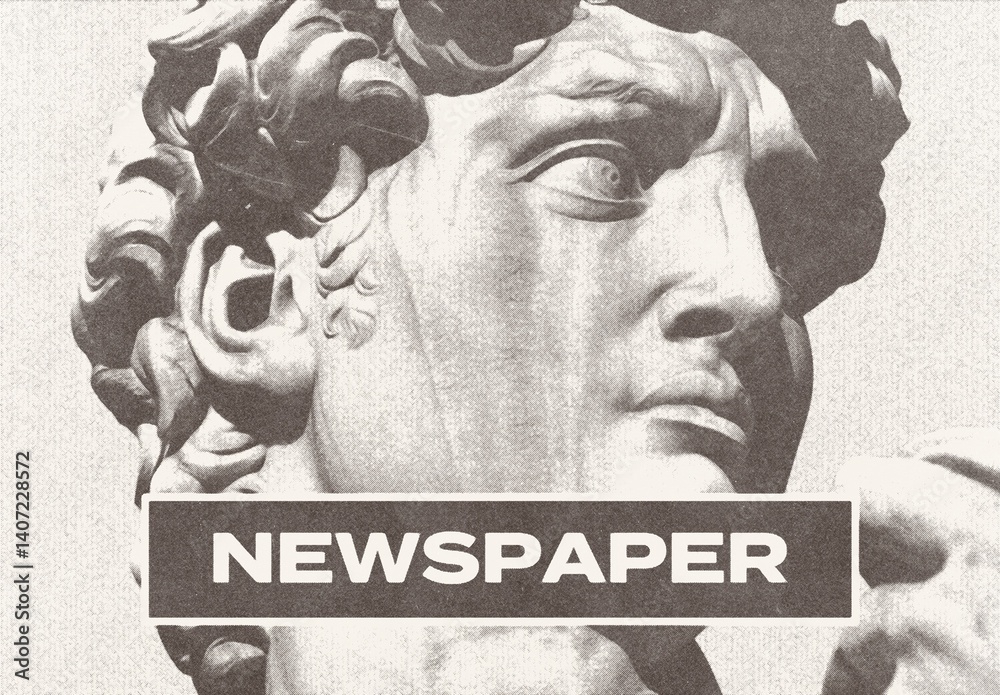 Newspaper Vintage Printer Risograph Photo Effect Paper Texture Template ...