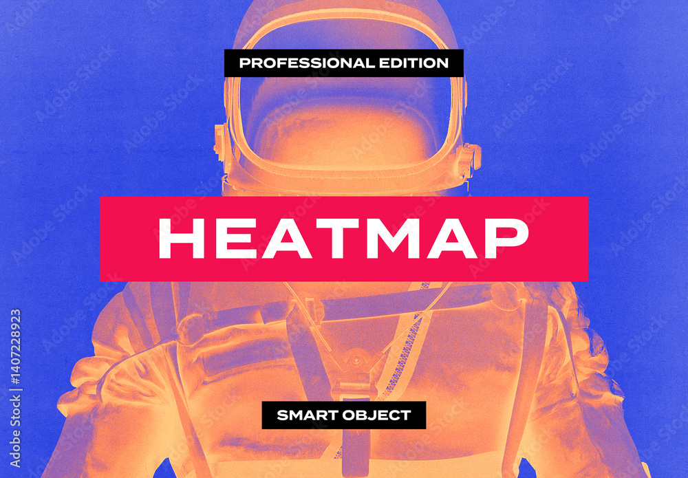 Heatmap Gradient Neon Invert Photo Effect Paper Texture Template Mockup ...