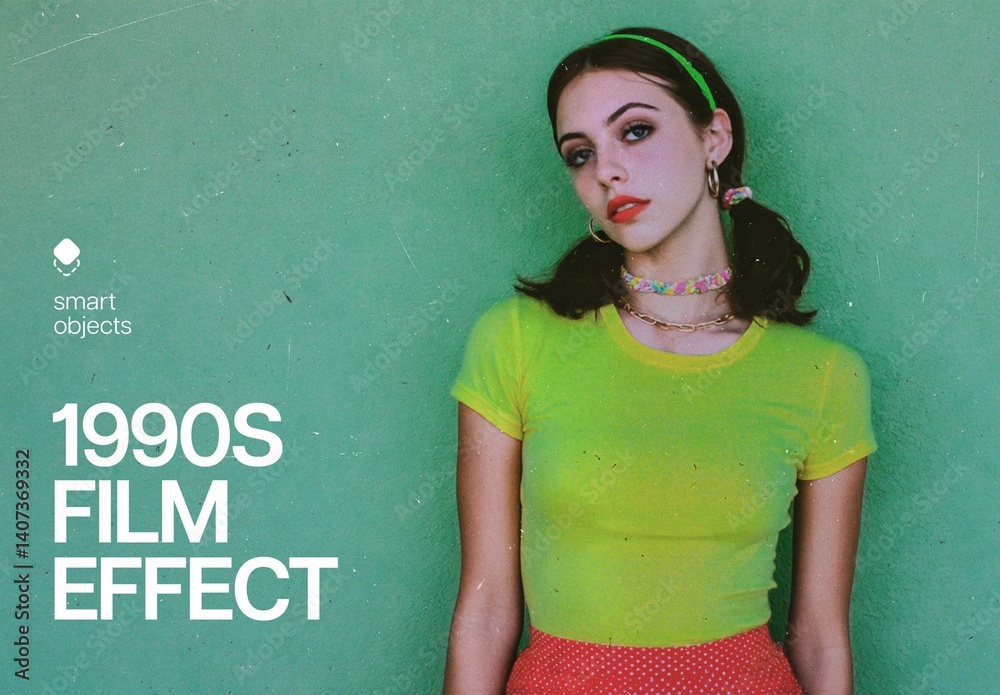 1990s Film Effect Mockup Stock Template | Adobe Stock