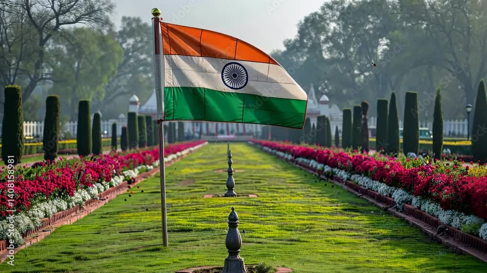 Flag of India: saffron shade, white color, green hue, central Ashoka's ...