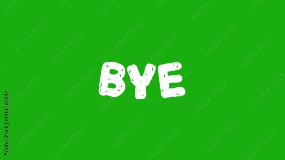 Bye animation text Green screen animation motion graphic with chroma ...