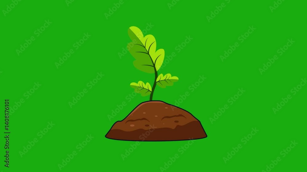 Plant in a pot Green screen animation motion graphic with chroma key ...