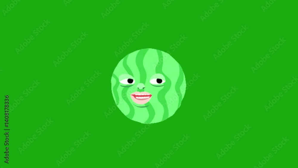 Watermelon Green screen animation motion graphic with chroma key clip ...