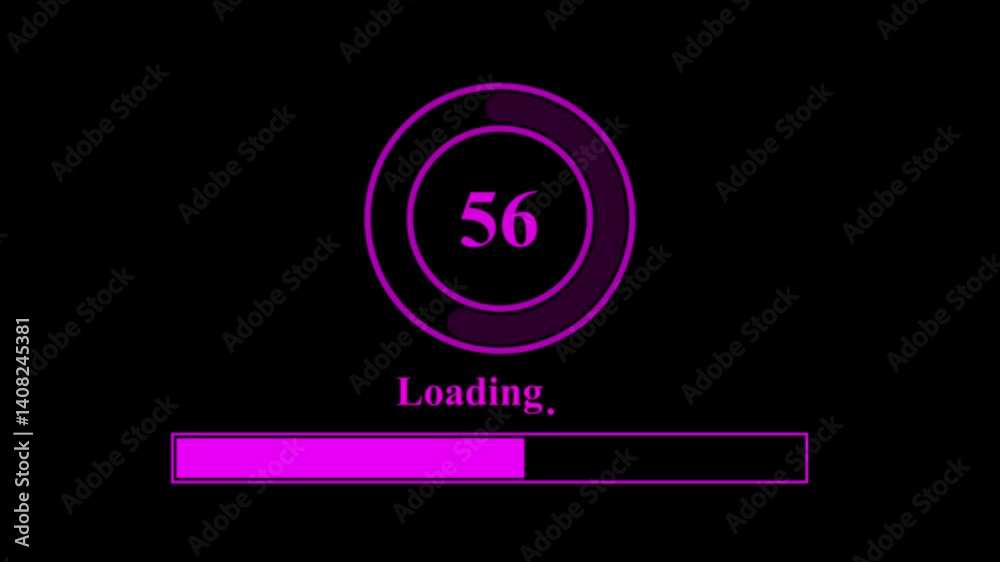 Loading Bar Progress Animation HUD hi-tech loading screen or countdown ...