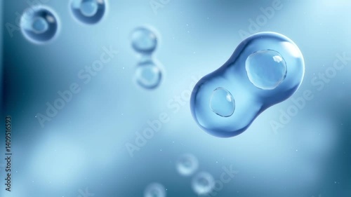 Stem cells dividing under the microscope. Cell division or cloning ...