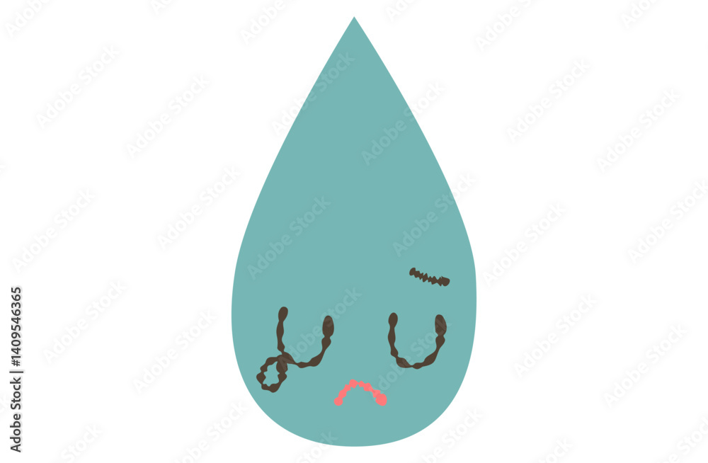 Poster Adorable Crying Water Droplet for Emotional Designs – Wall Art ...