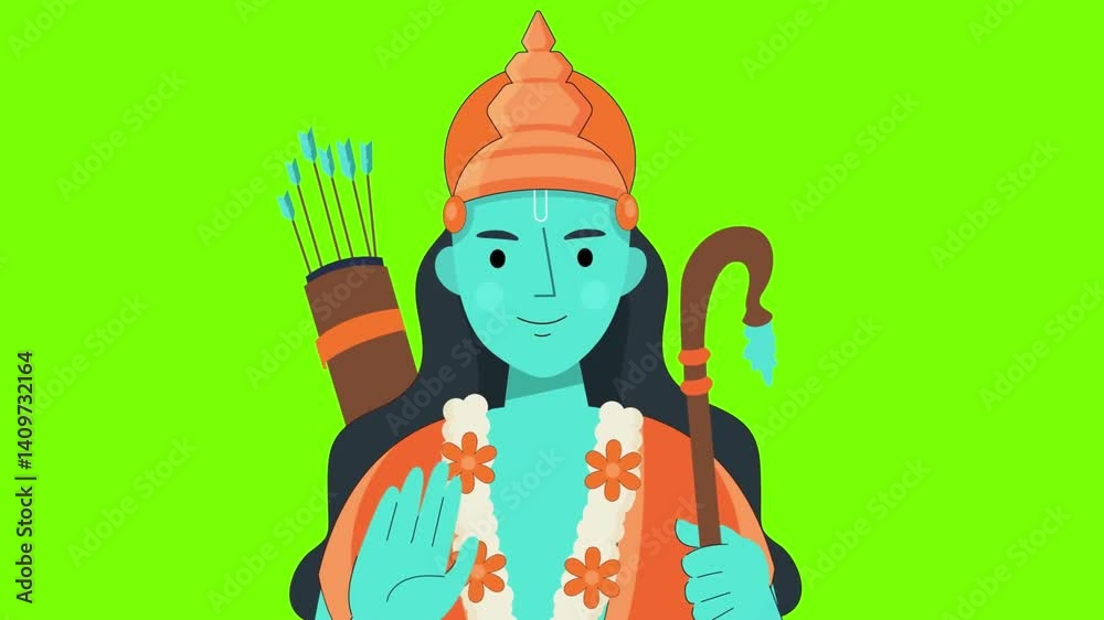 Ram Navami Tribute Jai Shree Ram Green Screen 4K, 4K Footage, 4K Green ...