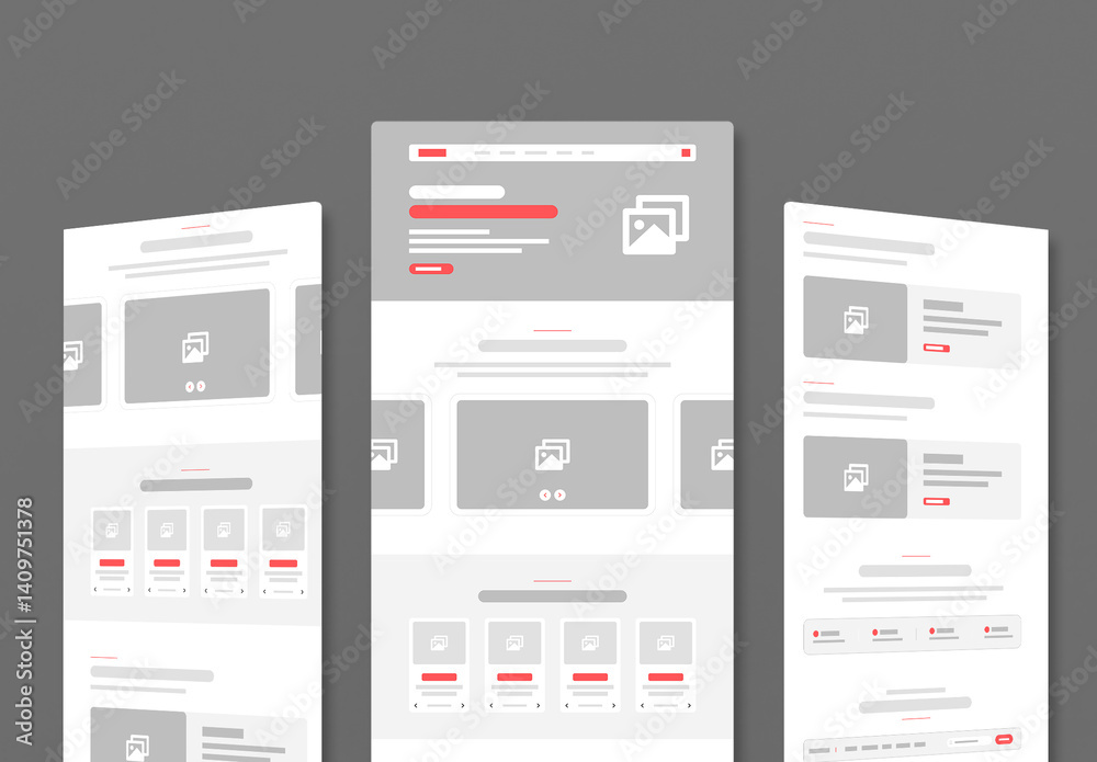 Banking and Finance Website Wireframe Layout Design Stock Template ...