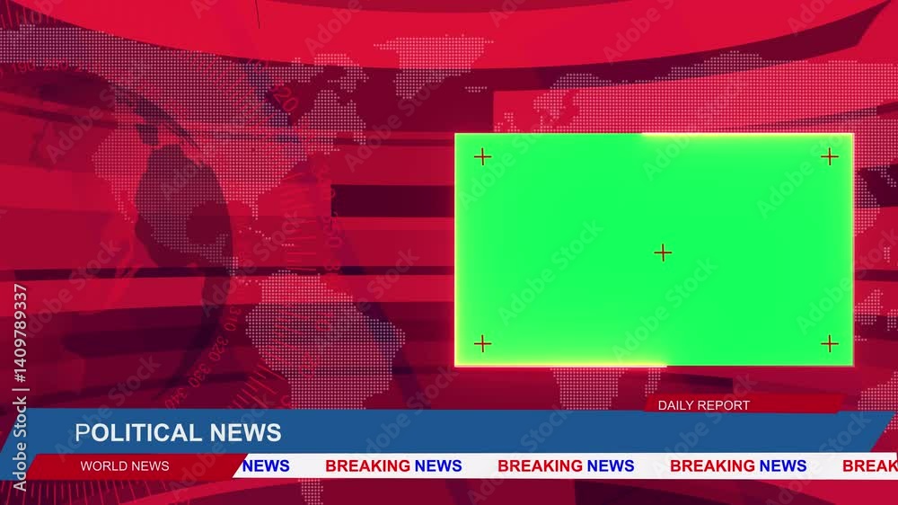 Live News Studio With Asian Professional Anchor And Green Screen ...