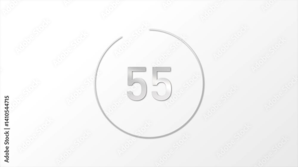 Countdown one minute animation. Modern flat design animation on white ...