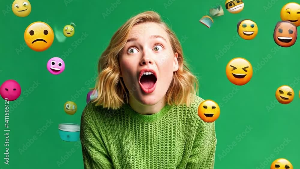 Emoji Overload: Capturing the raw emotion of shock and awe as a woman ...