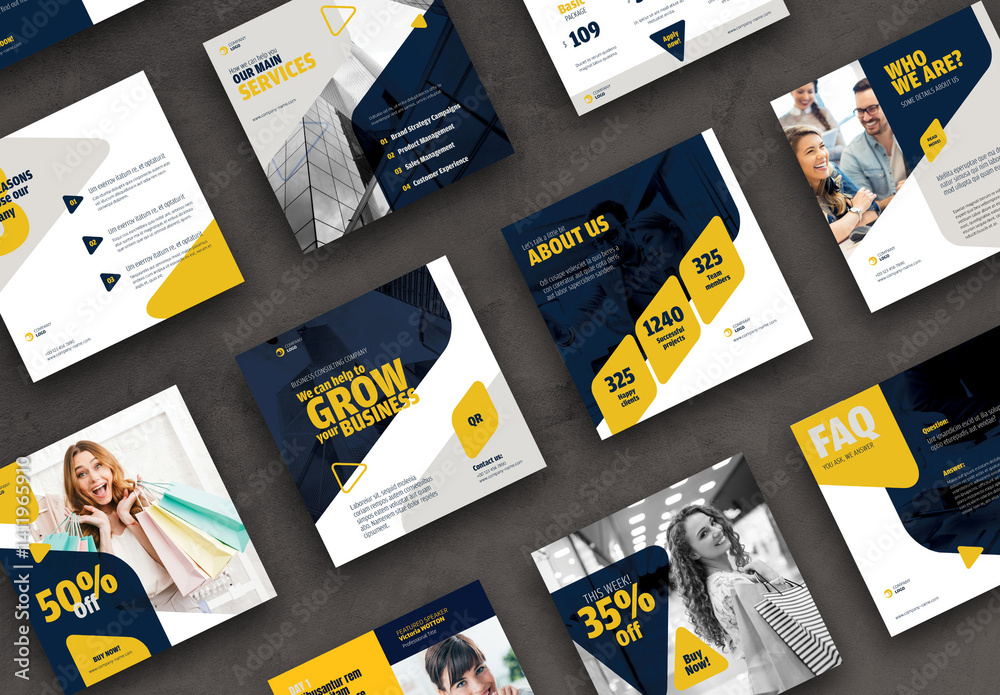 Business Consulting Social Media Post Layout Template Stock Template ...