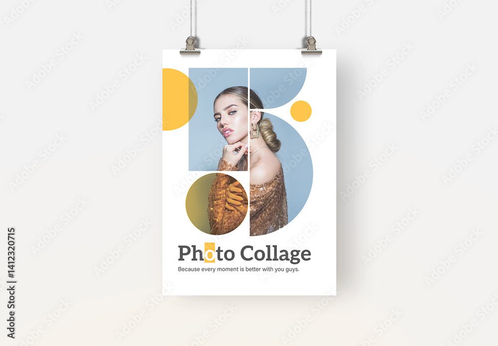 Photo Collage Event Poster Layout Stock Template | Adobe Stock