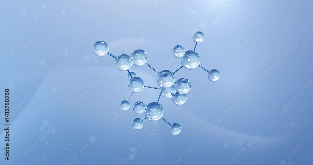 Meldrum's acid rotating molecular structure, 3d model of isopropylidene ...