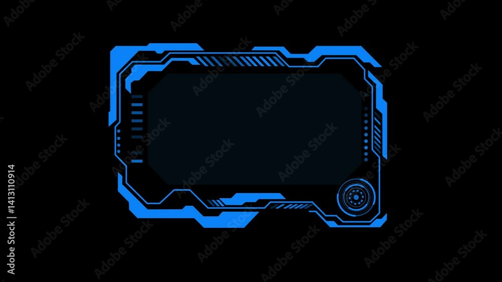 Technology HUD Loop Animation. Frame border HUD element. Technology HUD ...