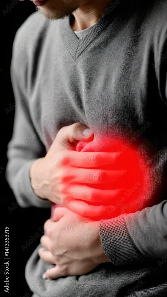 Vídeo do Stock: Bowel imagery: gut section, intestinal outline ...