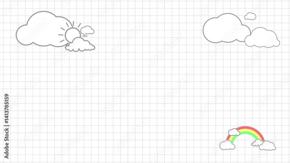 School notebook background with the addition of animated moving cloud ...