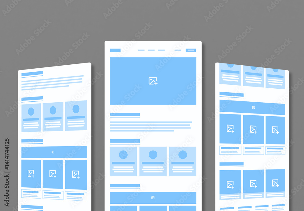 Blog Website Wireframe Layout Inspiration Stock Template | Adobe Stock
