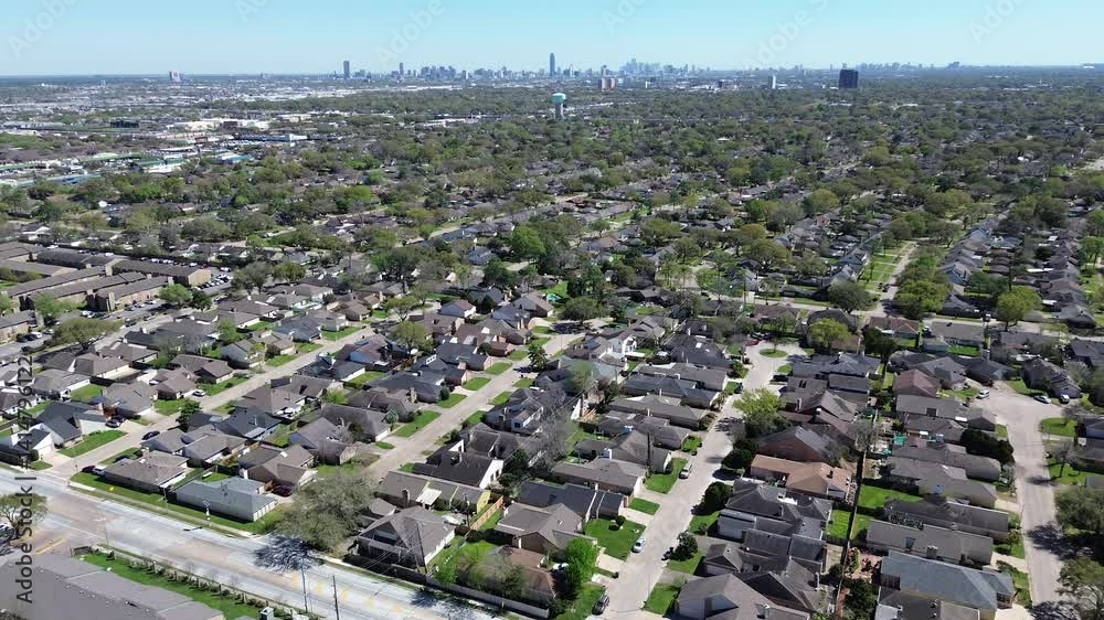 Vidéo Stock Sharpstown suburban residential houses in Southwest ...