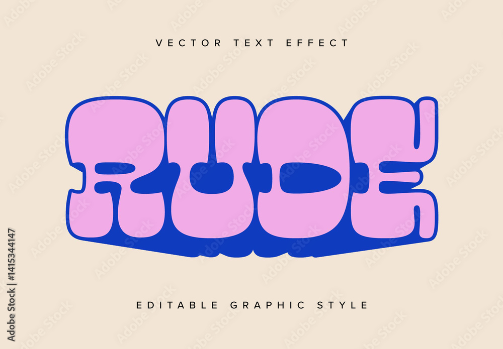 Pink & Blue 3d Text Effect Mockup Stock Template | Adobe Stock