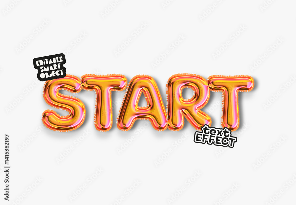 Glossy Inflated Balloon Text Effect Stock Template | Adobe Stock