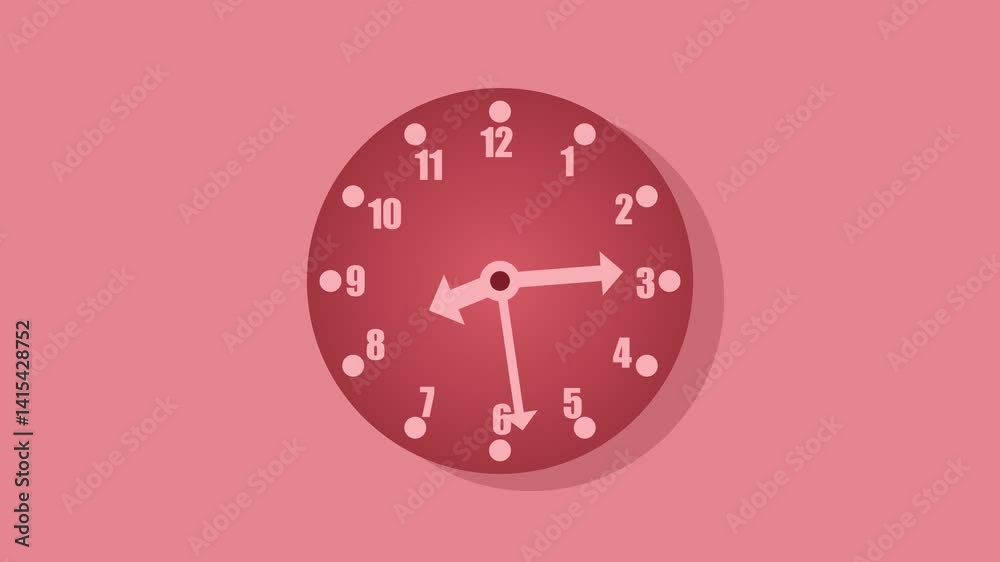 Minimalist simple analog clock animation, Minimalist clock isolated ...